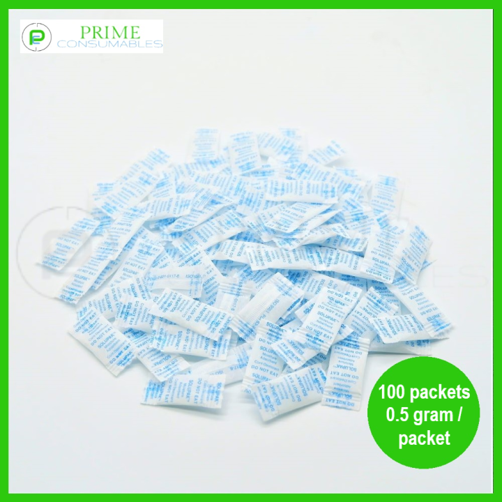 100packs 0.5grams Solupak Silica Gel Desiccant Pack Moisture Absorber ...