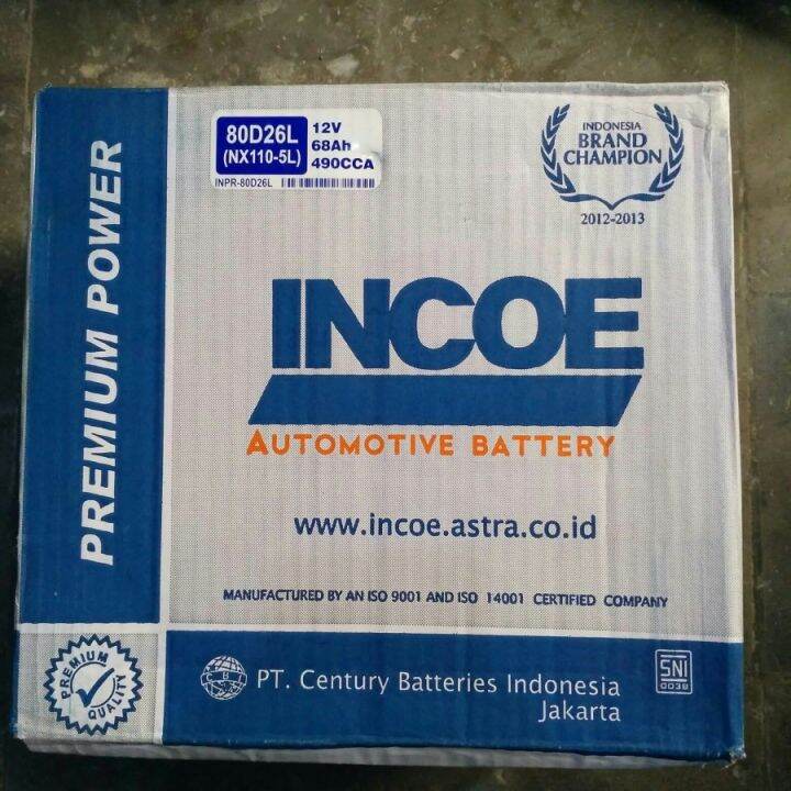 Aki INCOE PREMIUM NX110-5L 80D26L 12 V 68 Ah Aki Mobil Innova Diesel ...