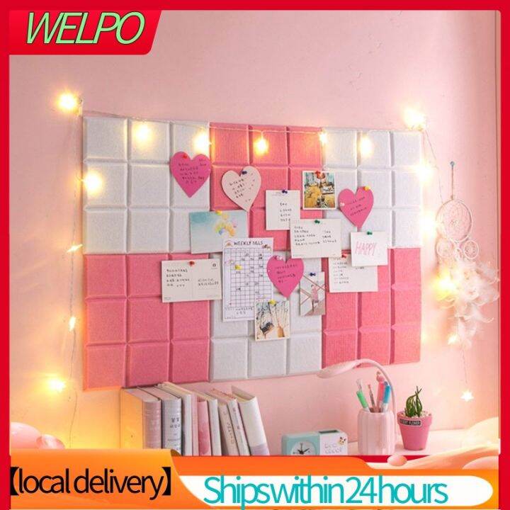 DIY Grid Felt Background Board Nordic Square Bulletin Cork Board ...