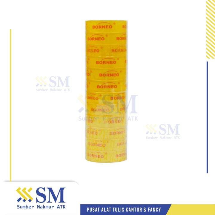 (12 ROLL) ISOLASI BORNEO BENING 1/2" X 10 Y (12 mm) | Lazada Indonesia