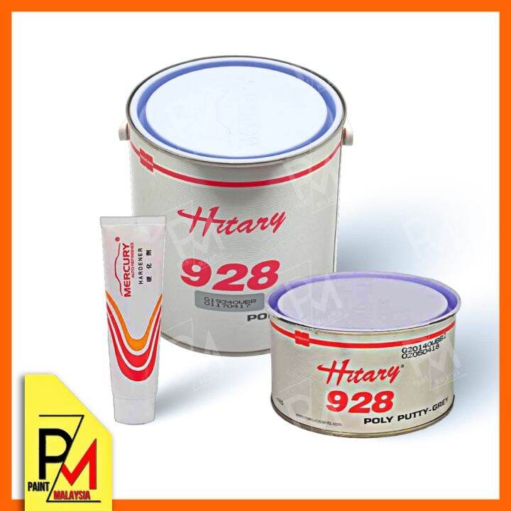 MERCURY Nissan Hitary 928 Poly Car Putty With Hardener 1KG & 4KG Gray ...