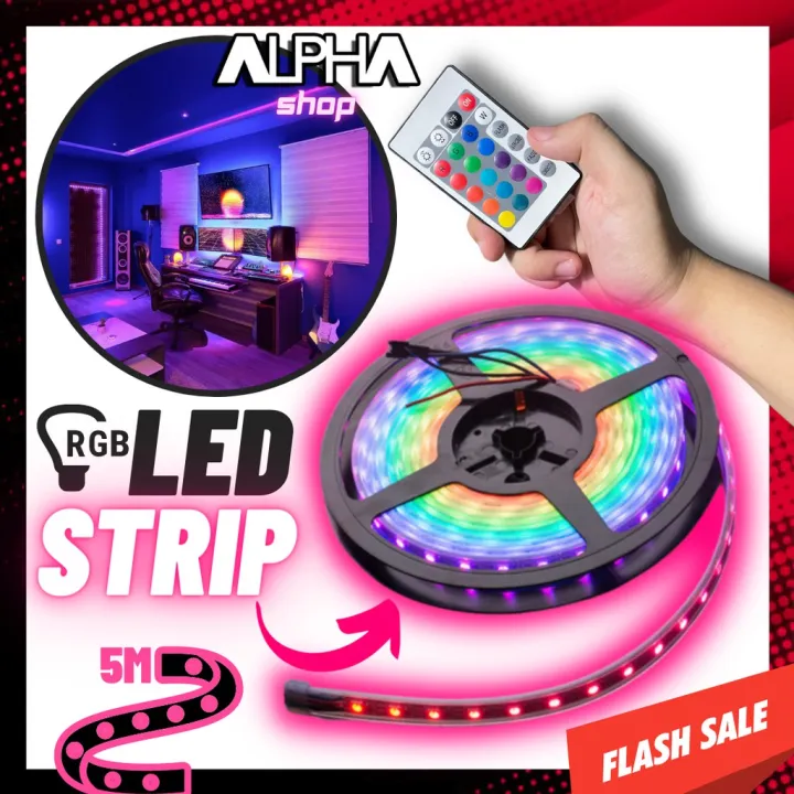 LED strip 5M RGb Led Light Strip + 24 Key Ir Remote Controller | Lazada PH