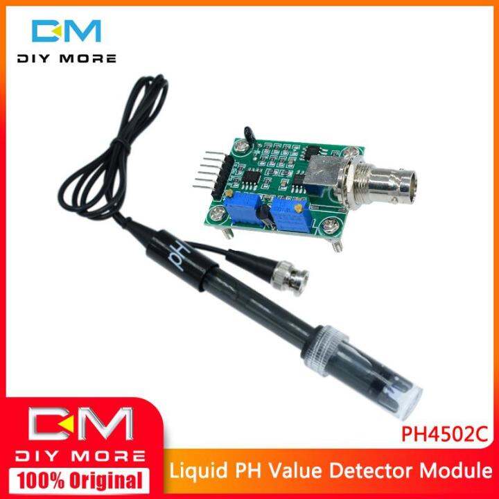 Original KKmol ค่า PH ของเหลวการตรวจหาค่าตรวจจับเซ็นเซอร์โมดูล PH4502C กระดาษทดสอบค่า PH การ ...