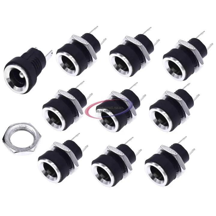 Toal 10PCS DC Power Connector pin 2.1x5.5mm Female Plug Jack + Male ...