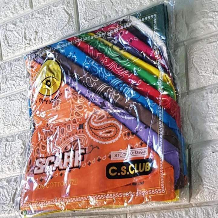 Scarf Handkerchief set of 12's assorted color 100% cotton | Lazada PH