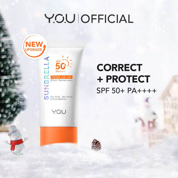 Y.O.U Sunbrella Tone Up UV Elixir Sunscreen SPF 50+ PA++++ 40ml| Instant Bright Skin ...