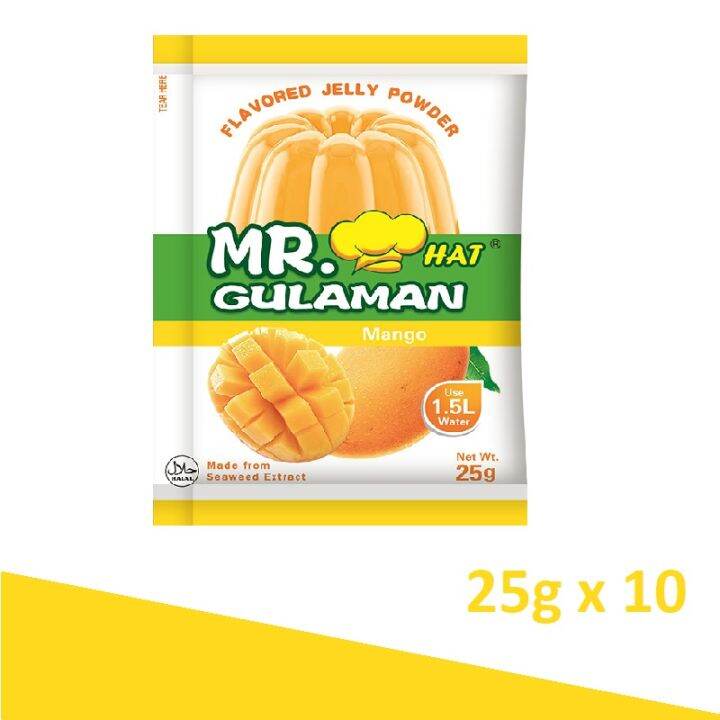 Mr. Hat Gulaman Flavored Jelly Powder (Mango) 25g x 10 | Lazada PH