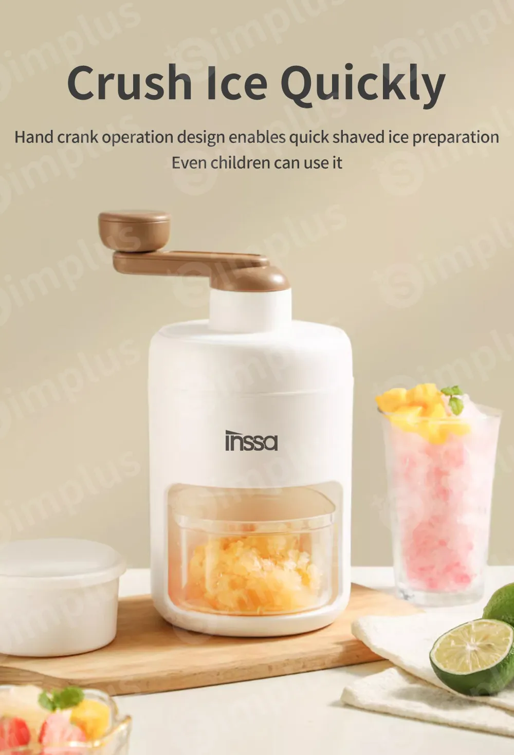 Simplus Ice Crusher Ice Shaver Handheld Ice Breaker Portable Manual Ice ...