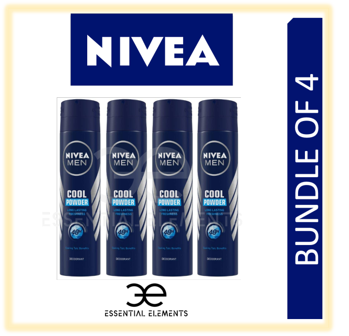 NIVEA [BUNDLE OF 4] MEN COOL POWDER DEODORANT SPRAY 150ML | 48Hours ...