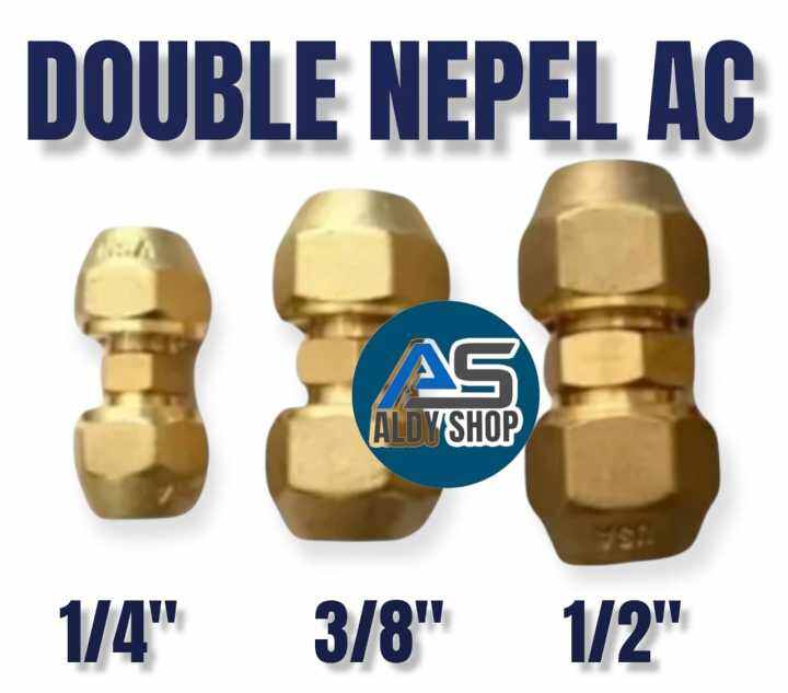 BEST SELLER DOUBLE NEPEL 3/8 INCH DOBEL NEPEL UNTUK PIPA AC UKURAN 3/8 | Lazada Indonesia