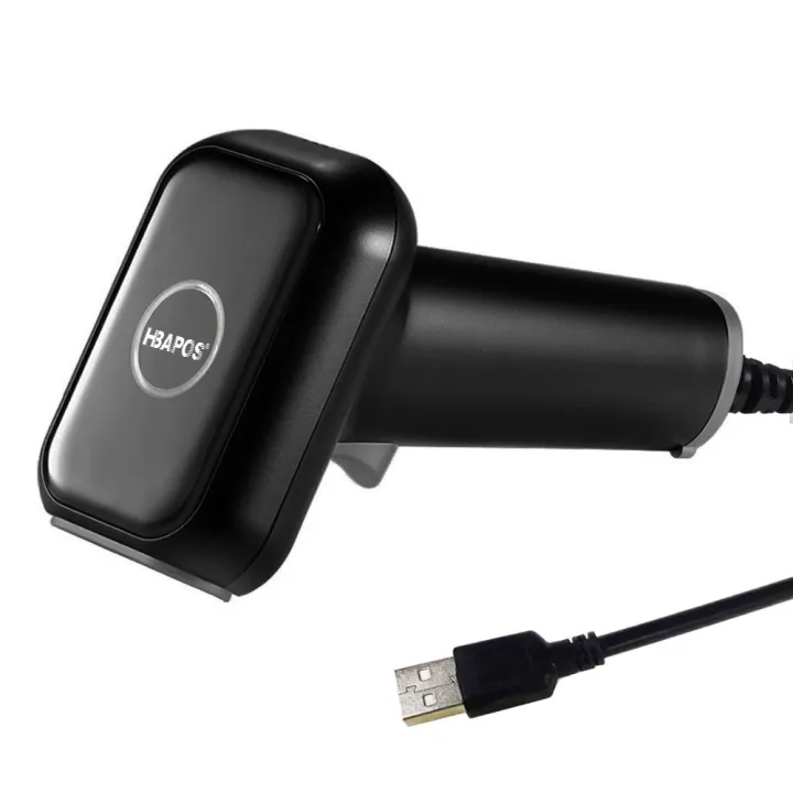 HBAPOS USB Wired 2D Barcode Scanner with Stand PDF417 Data Matrix 1D QR ...