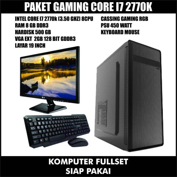 Pc Gaming/ Komputer Core i7 2770k Ram 8 Gb Hardisk 500 Gb Vga 2 Gb ...