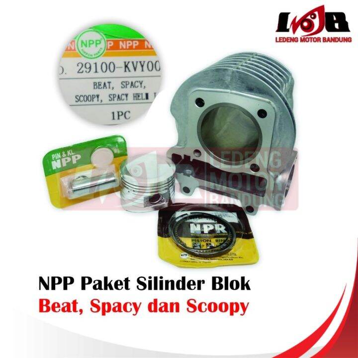 NPP Silinder Blok Mesin Beat Spacy Scoopy Boring Cylinder Piston Kit ...