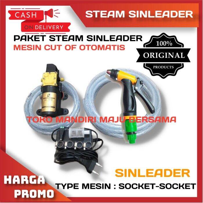PAKET POMPA STEAM MOTOR MOBIL ORIGINAL SINLEADER 12V SET GUN SPRAYER ...