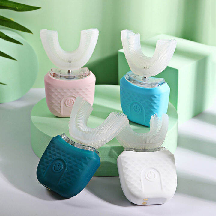 Bàn chải đánh răng điện tự động, bàn chải chữ U cao cấp rung siêu âm 360 độ làm sạch toàn bộ hàm ...