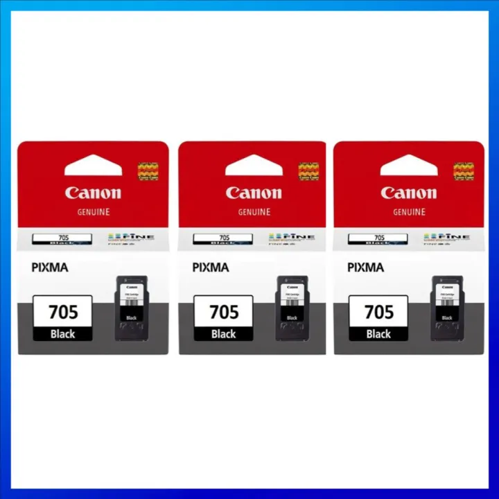 Canon PG-705 Ink for Canon Inkjet Printers 6ml (Black) Set of 3 Bundle ...