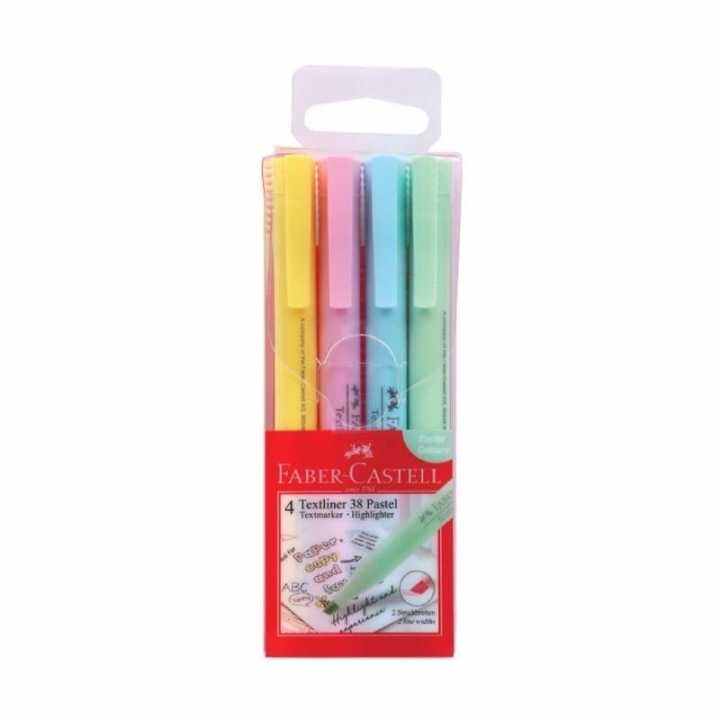 Faber-Castell Highlighter Textliner 38 Pastel – Pack of 4 | Lazada