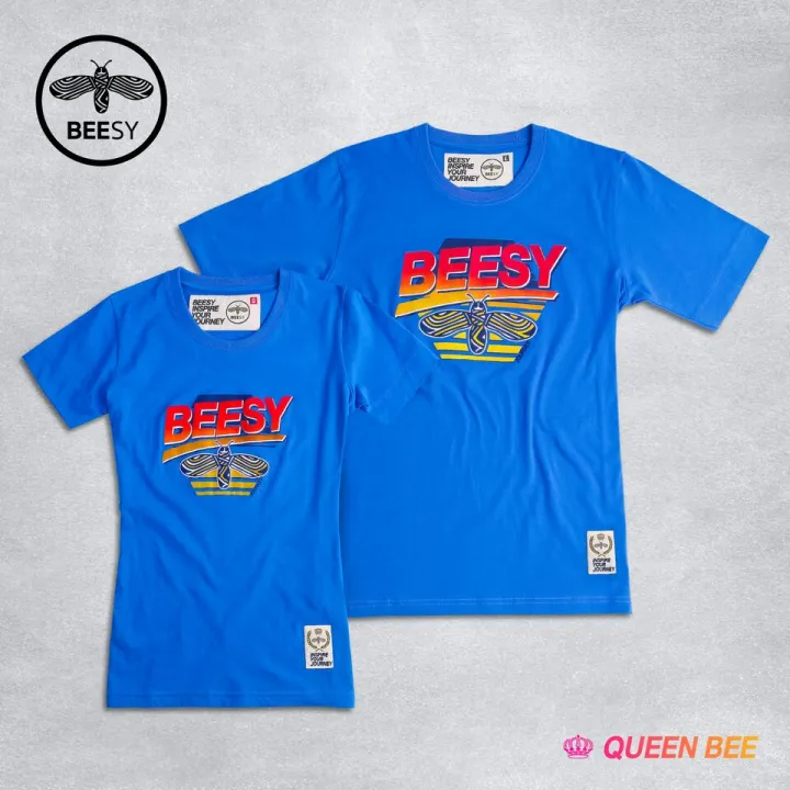 Beesy เสื้อคอกลม ชาย หญิง รุ่น Queen bee สีฟ้า | Lazada.co.th