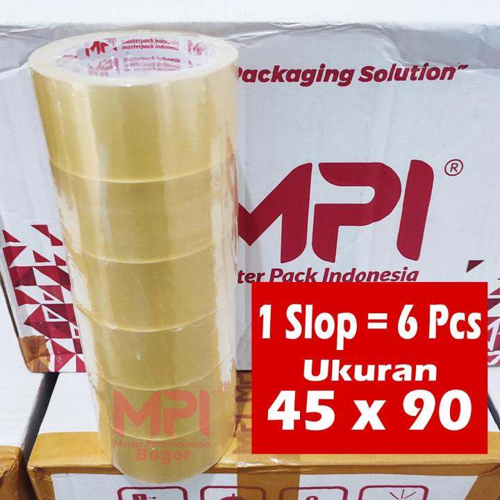 1 SLOP / 6 Pcs - Lakban Bening MPI 45 MM x 90 YARD / Lakban Packing ...