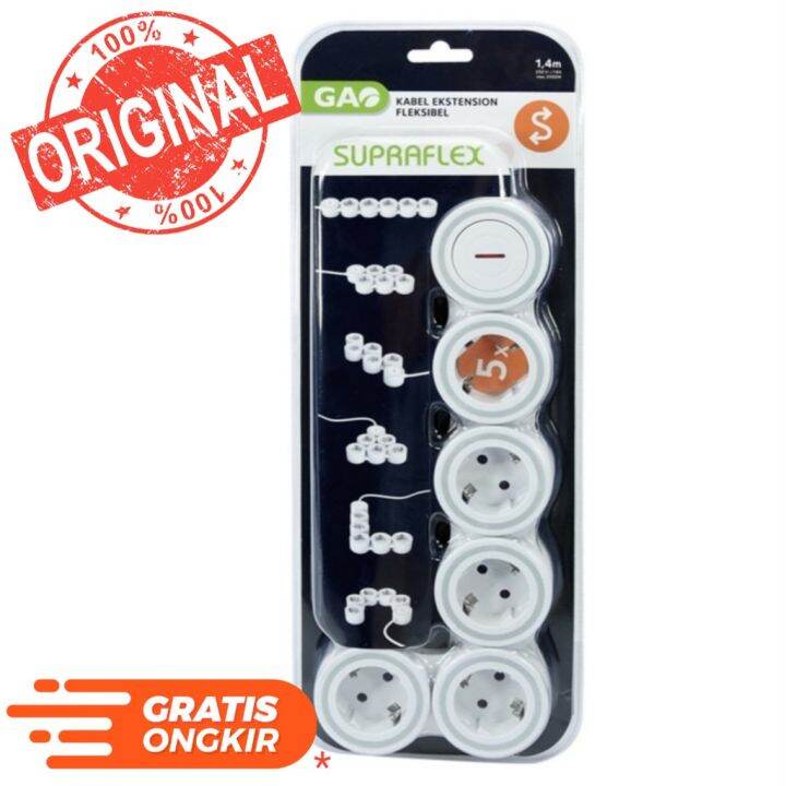 Gao Stop Kontak Fleksibel 5 Socket 1.4 Meter | Lazada Indonesia