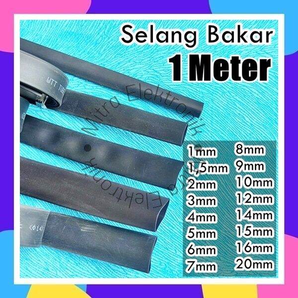 Selongsong Selang Bakar Heatshrink Tube 10 11 12 14 15 16 18 20 mm ...