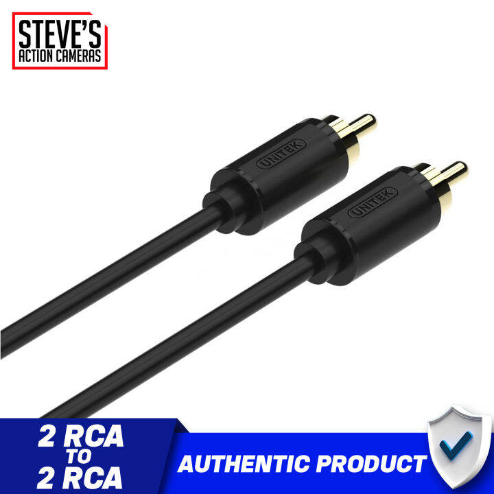 Unitek 2 RCA to 2 RCA Cable 1.5M 100% copper wire Gold-plated connector ...