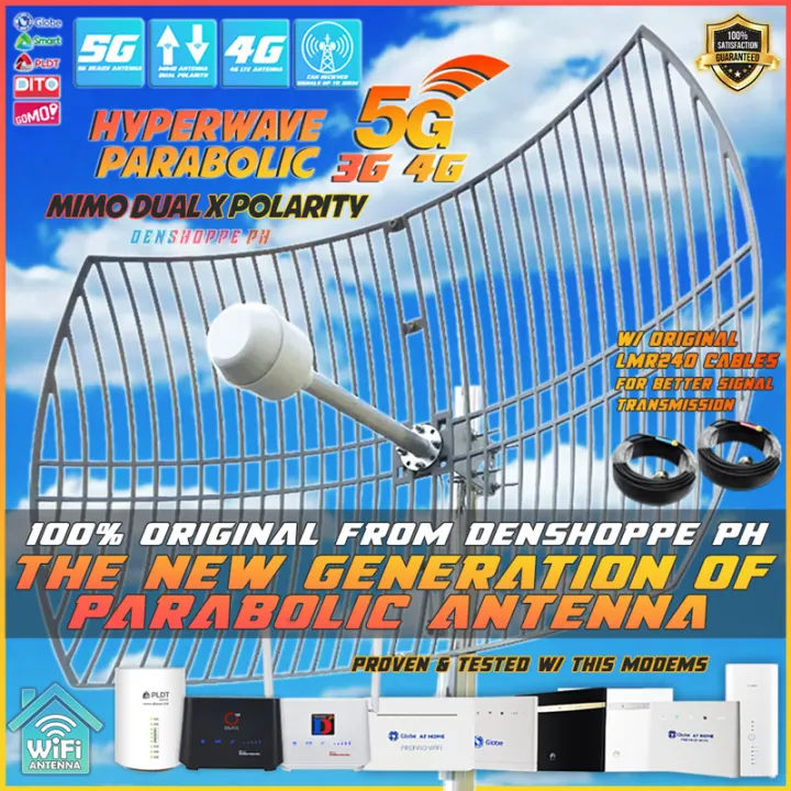 Parabolic Grid Antenna HyperWave MiMo Dual Polarity 2x24dBi [48dBi] 5G ...