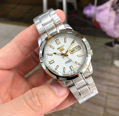 SEIKO 5 Automatic รุ่น SNKK07K1 นาฬิกาข้อมือผู้ชาย สายแสตนเลสสีเงิน ...