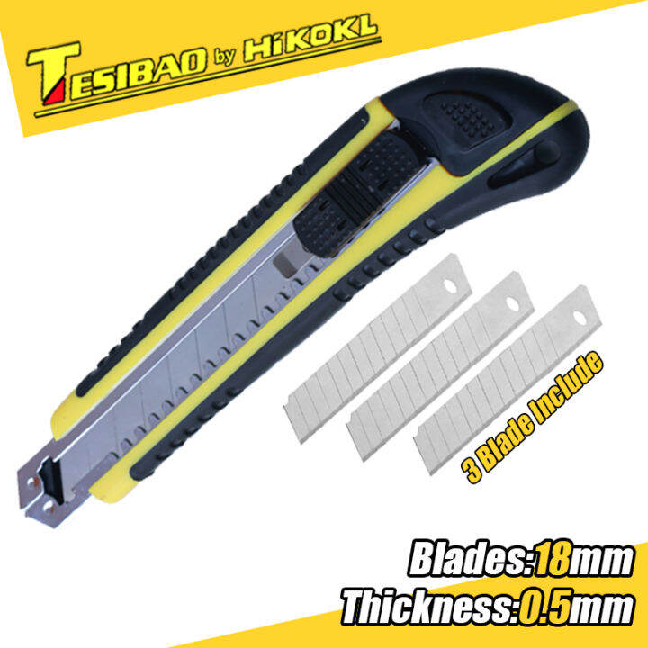 HIKOKL Heavy Duty Snap Off Utility Knife Blade Cutter Knife 18mm*100mm with 3 Blade | Lazada PH