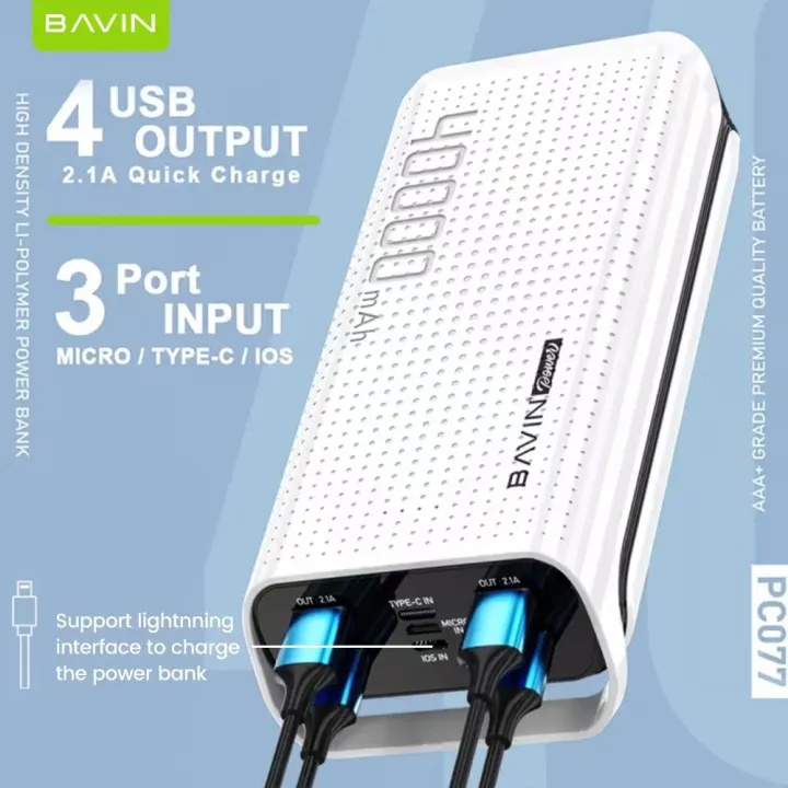 BAVIN PC077 40000mAh Original Battery Capacity Powerbank Fast Charging ...