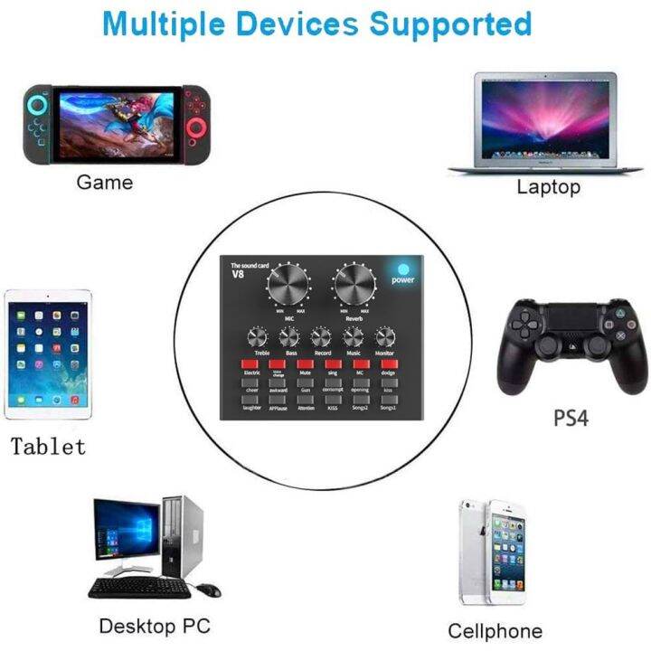 Original Condenser Microphone Kit With V8 Multifunctional Live Sound ...