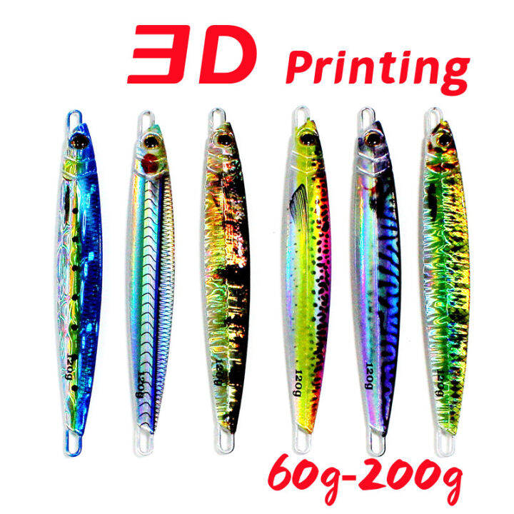 1 Pcs Jig 60g/80g/100g/120g/150g/200g 3D Printing Fishing Lure Bait | Lazada PH