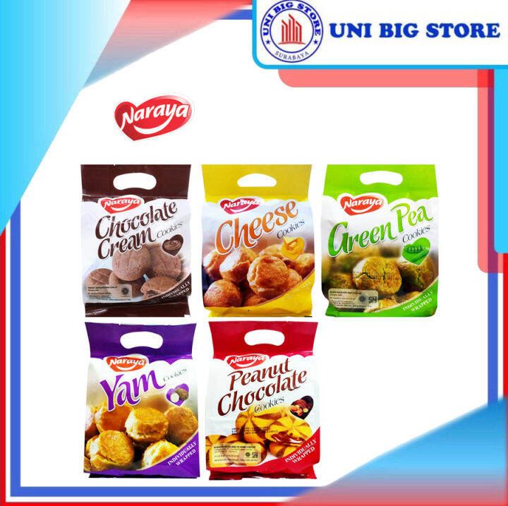 Naraya Cookies Chocolate Cheese Yam Green Pea Coklat Keju 280 gr ...