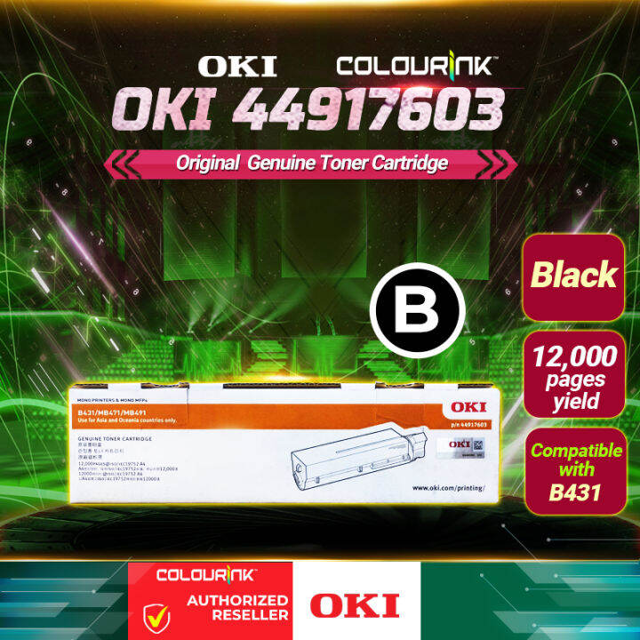 OKI 44917603 Original Genuine Black Toner Cartridge for OKI B431 MB471 ...