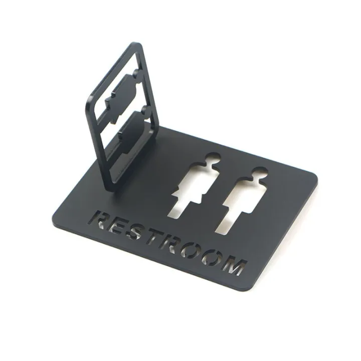 Acrylic Restroom Washroom Signage Toilet Door Signs WC Wall Stickers ...
