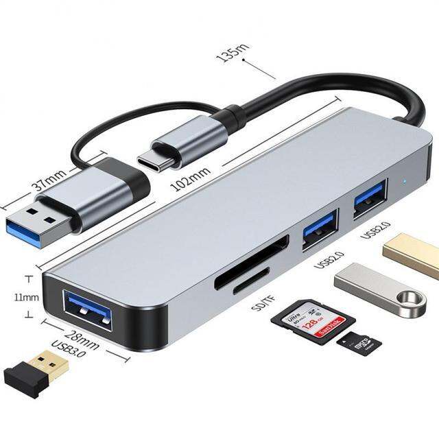 Hyra USB C ฮับ Type C ถึง HDM-เข้ากันได้กับ RJ45 5 6 8 11พอร์ตกับ PD TF ...
