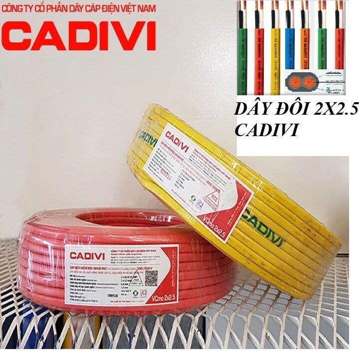 Dây điện đôi có bọc dẹp 2X2.5 CADIVI VCmo 2X2.5 cuộn 100M | Lazada.vn