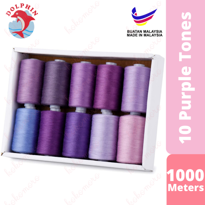 Dolphin Thread 1000 Meters 10 Purple Tones / Dolphin Benang Jahit | Lazada