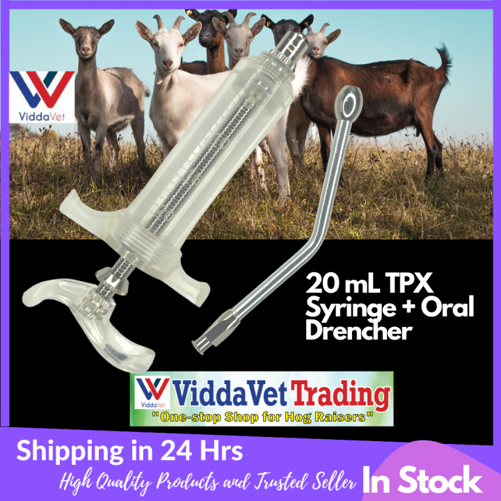 10 ml TPX Syringe with Oral Drencher Drench syringe nozzle for cattle ...