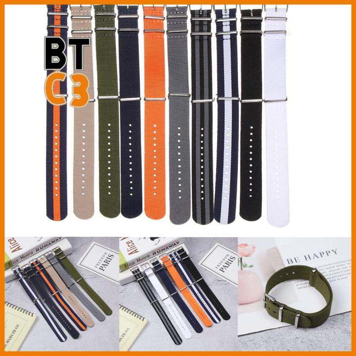 BTC3 18 20 22 mm ทนทาน ผู้หญิง ผู้ชาย กีฬา ทดแทน สายนาฬิกาแบบวนซ้ำ สายนาฬิกา สร้อยข้อมือทอไนลอน ...