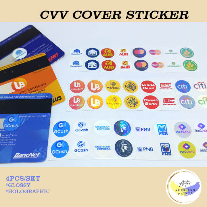 BANK LOGO CVV STICKER FOR BANK CREDIT/DEBIT CARD (4PCS PER SET) | Lazada PH