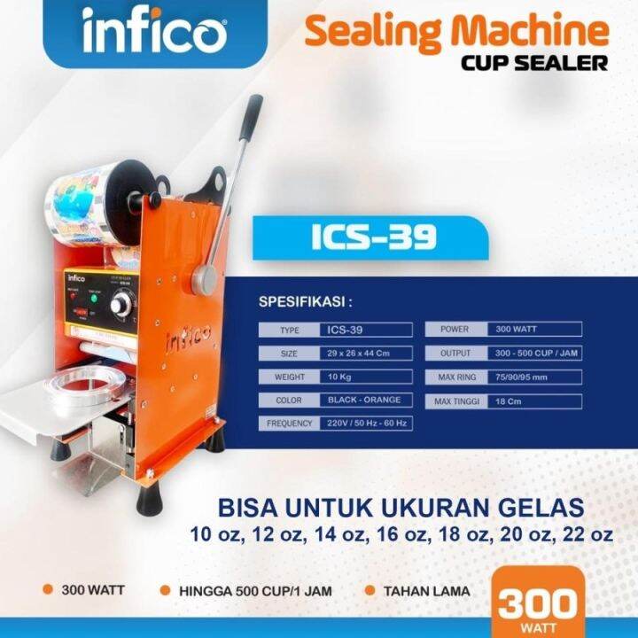 Infico ICS 39 Original Mesin Cup Sealer Semua Ukuran Cup 12 Oz-22 Oz ...