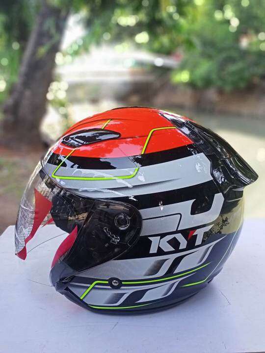 Helm kyt dj maru motif/seri 13 oren/helm kyt original/helm bersandar ...