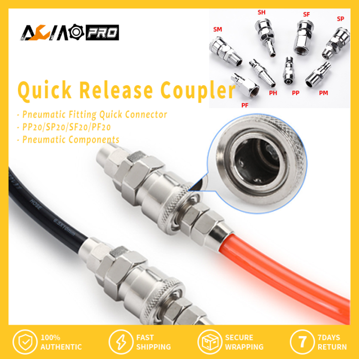 AumoPro 1Pc Quick Release Coupler Pneumatic Fitting Compressor Hose Coupling 1/4 Air Realease ...