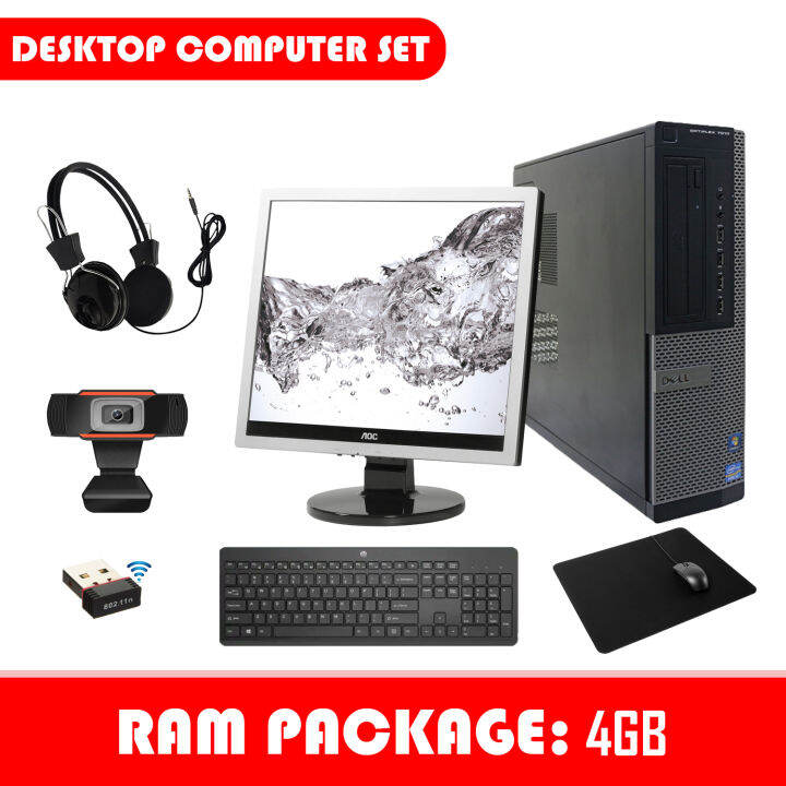 PRE0WNED DESKTOP COMPUTER SET FULL PC SET Slim Type CPU Case i3, i5, i7 ...