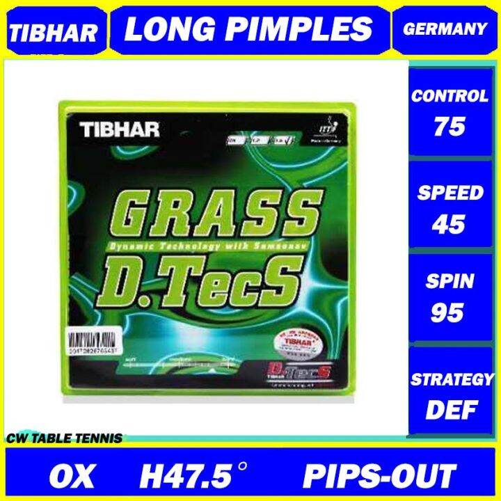 TIBHAR GRASS D.TecS Long Pimples Pips-Out Table Tennis Rubber Ping Pong Rubber (READY STOCK ...