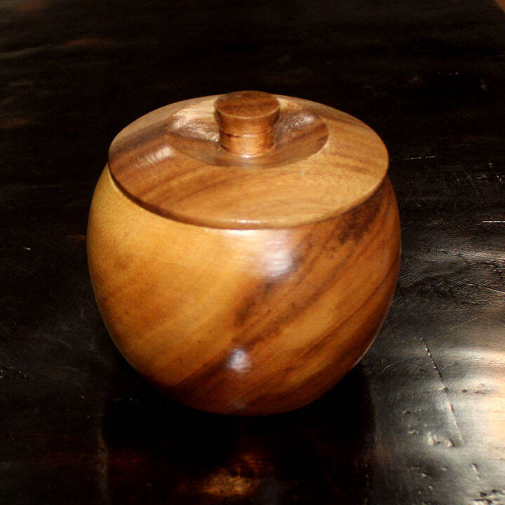 SANDERWOOD Wooden Jar with Cover 4x6x6 inches | Lazada PH