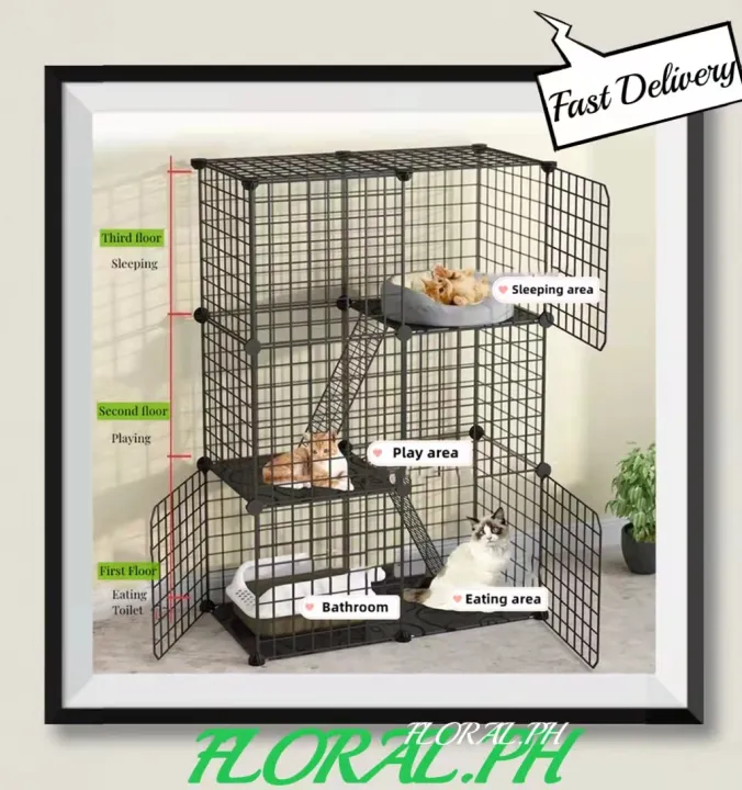 2 Columns 3 Layers 1 Row Cat Cage Cat Villa Cage Home Indoor Cattery ...