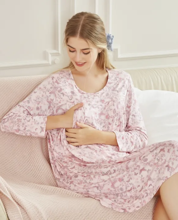 Nitan (นิทาน) ชุดนอนให้นมบุตร รุ่น Night Gladiolus | Lazada.co.th