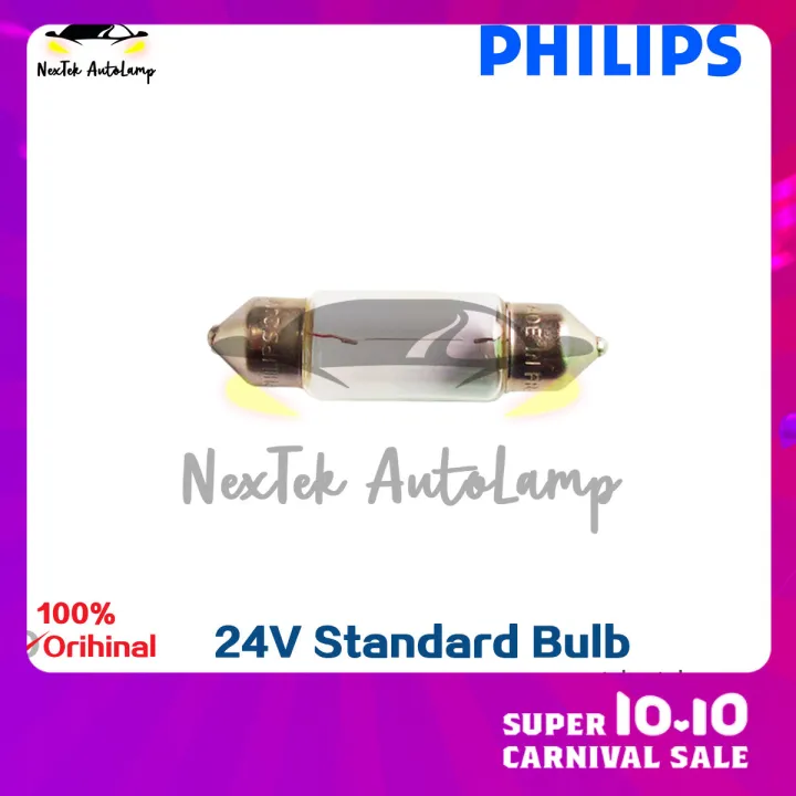 Philips 10W 13854 24V SV8.5 38mm Standard Interior Light Original Signal Lamps Automotive ...